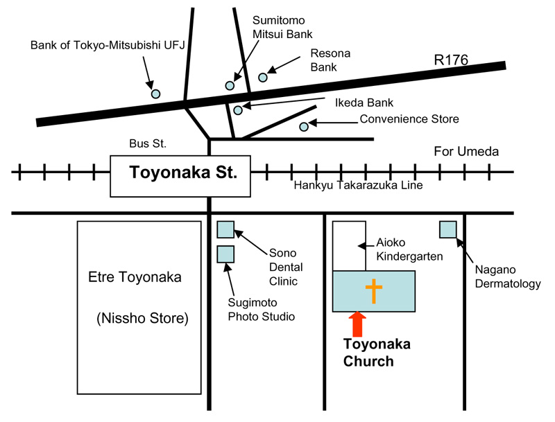 Take the Hankyu Train Takarazuka line to Toyonaka. Go to the South Gates.